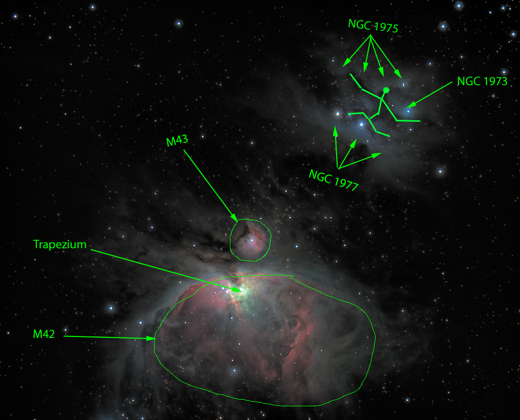 The Orion Nebula and the Running Man · Suburban Backyard Astro Sights